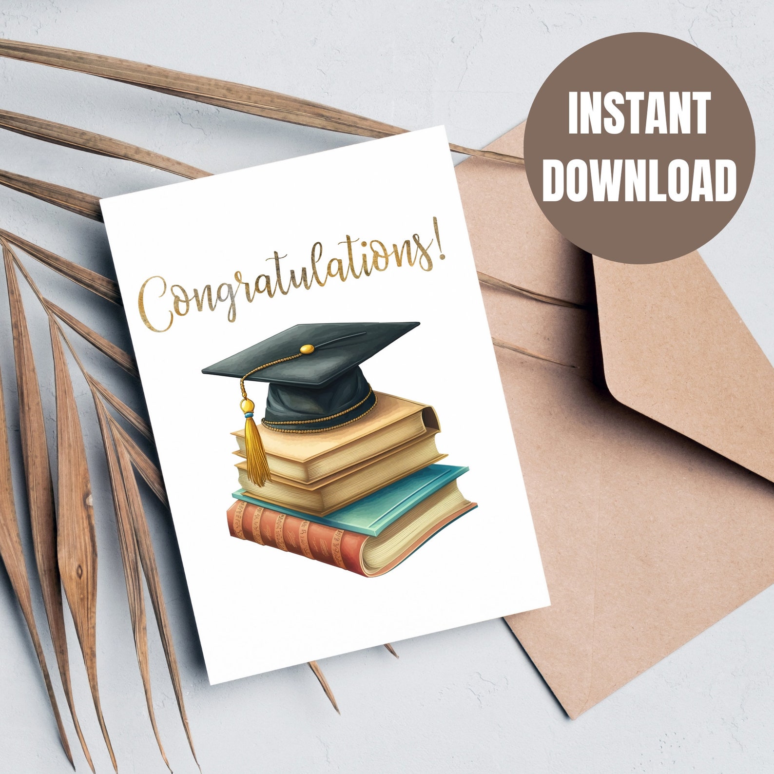 Printable Graduation Card, Printable Congratulations Card, 5x7 Digital ...