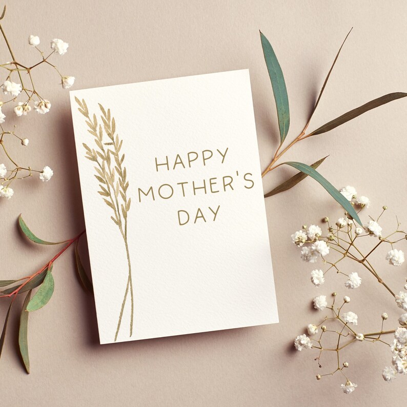 Printable Boho Wildflower Minimalist Digital Mother's Day - Etsy