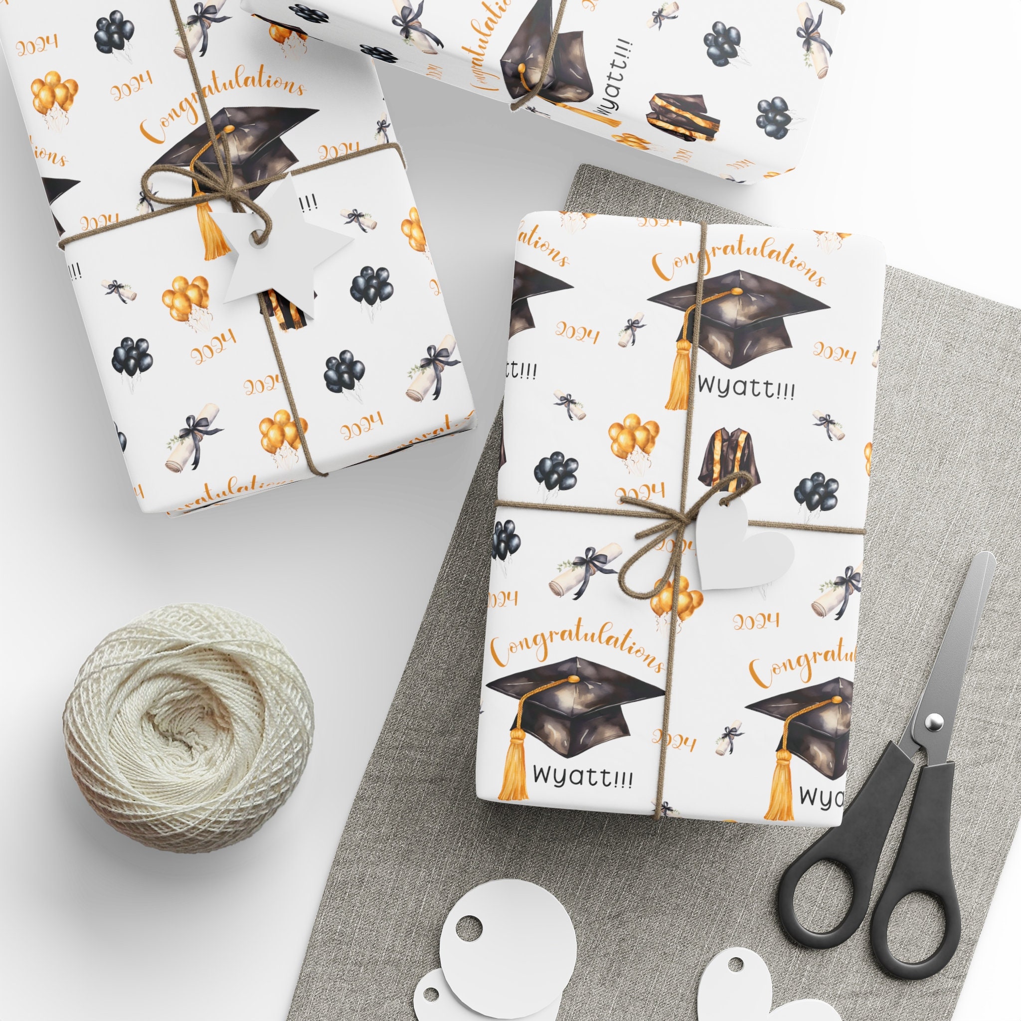 Personalized Graduation Wrapping Paper, Custom Graduation Wrapping ...