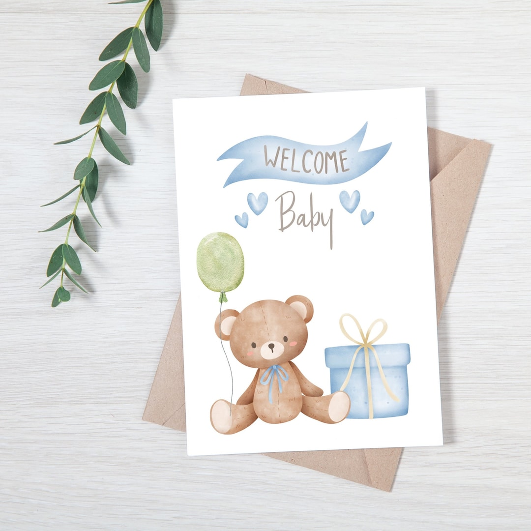 Printable Baby Shower Greeting Card, Digital Baby Shower Card, Digital ...