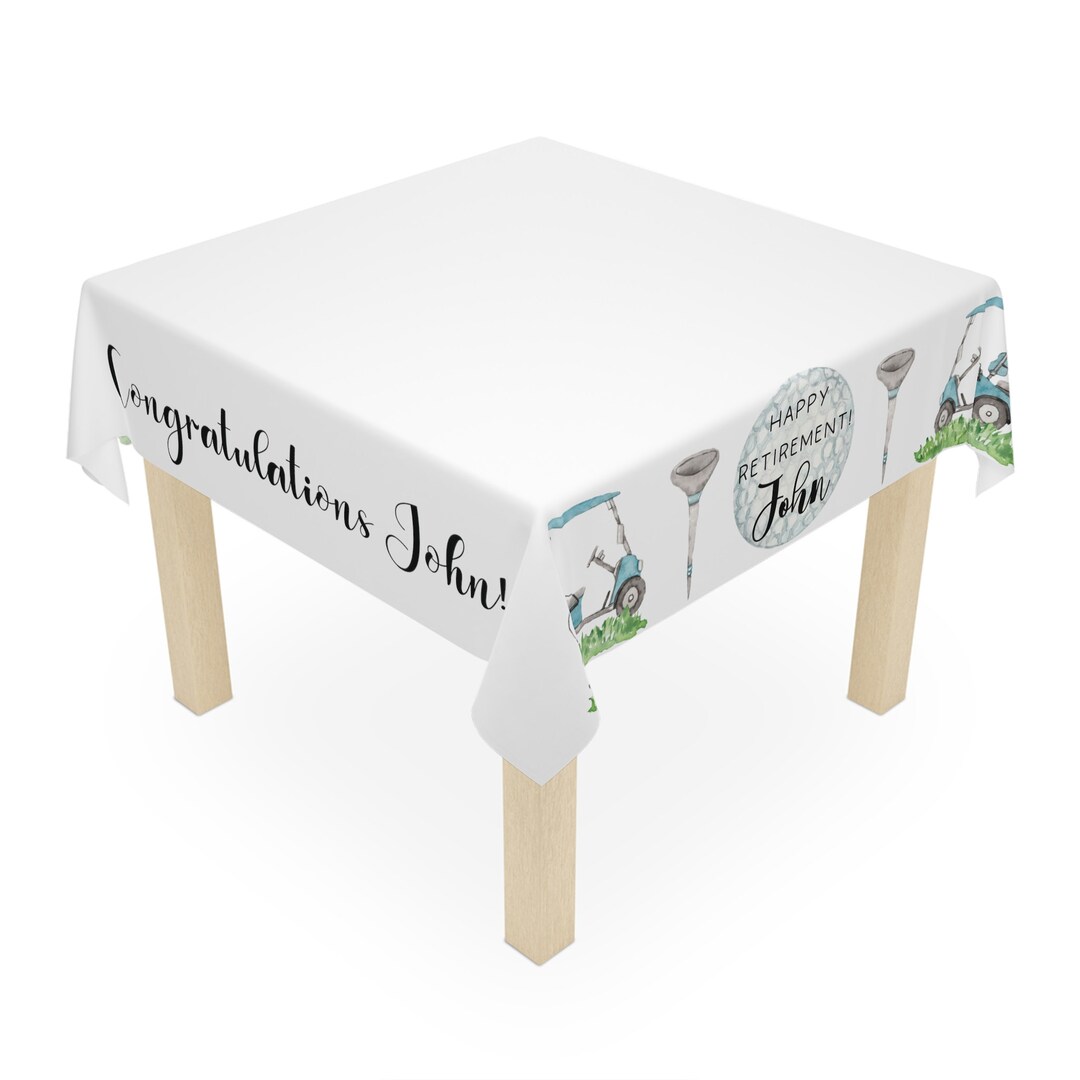 Personalized Retirement Golf Tablecloth, Personalized Retirement ...