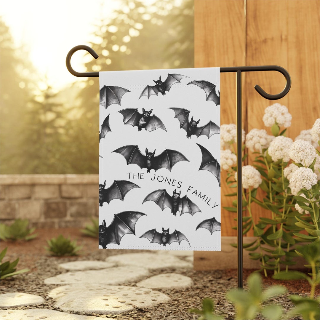 Personalized Halloween Bats Lawn Flag, Custom Bat Garden Flag, Custom ...
