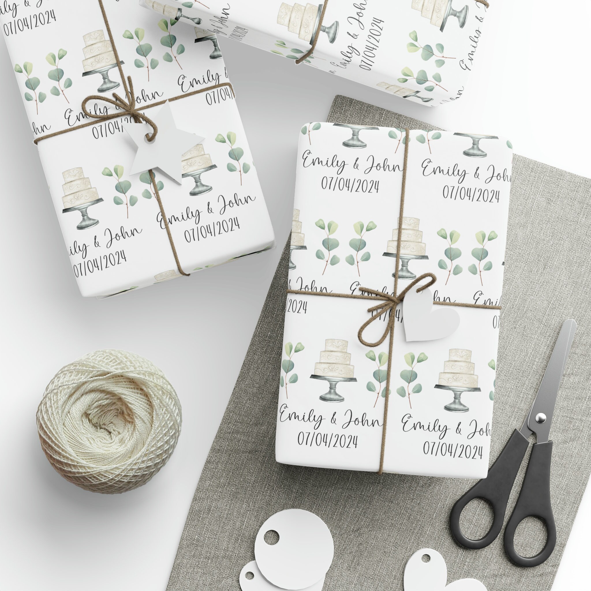 Personalized Wedding Shower Wrapping Paper, Custom Bridal Shower Gift ...