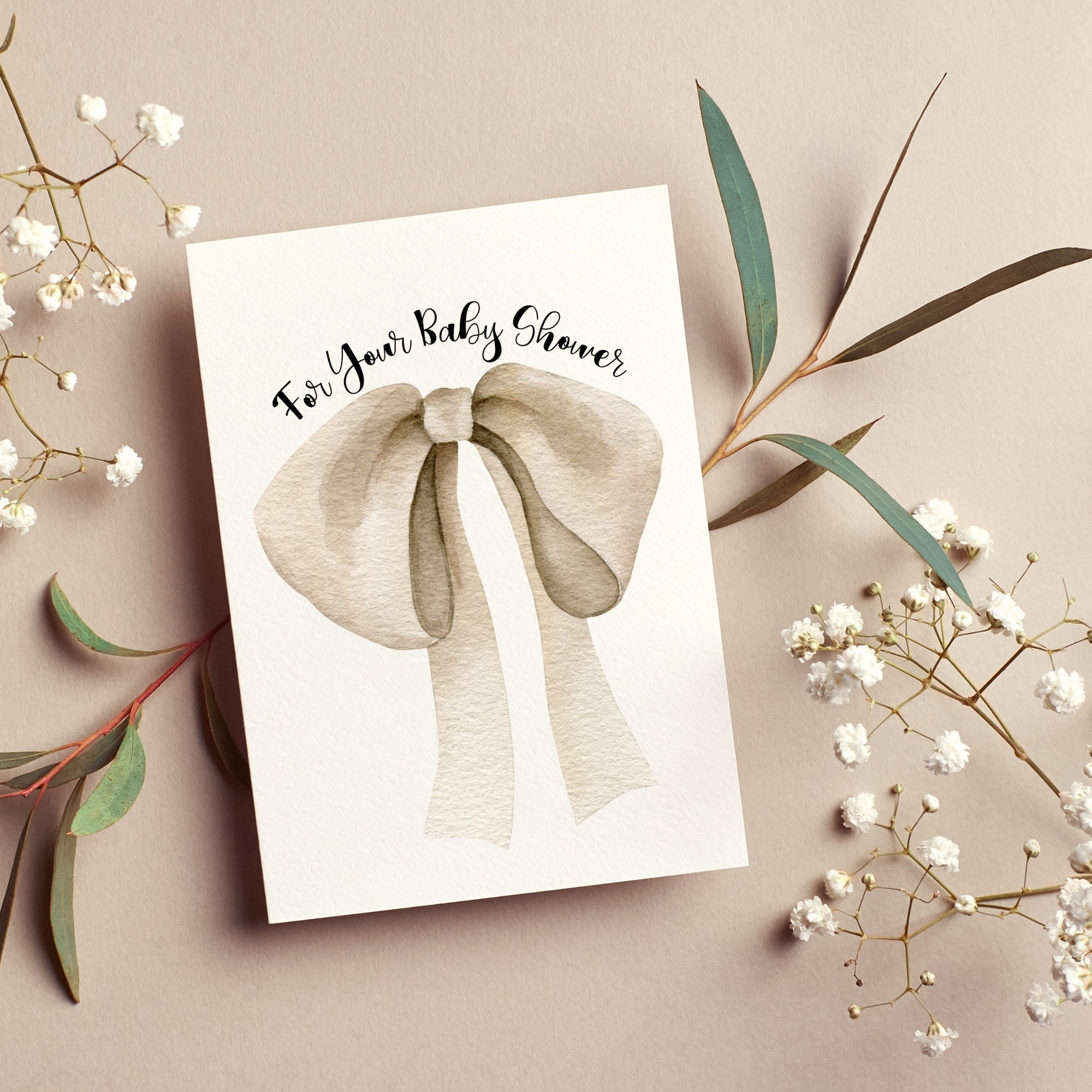 Printable Gender-neutral Baby Shower Card, Digital Baby Shower Card ...