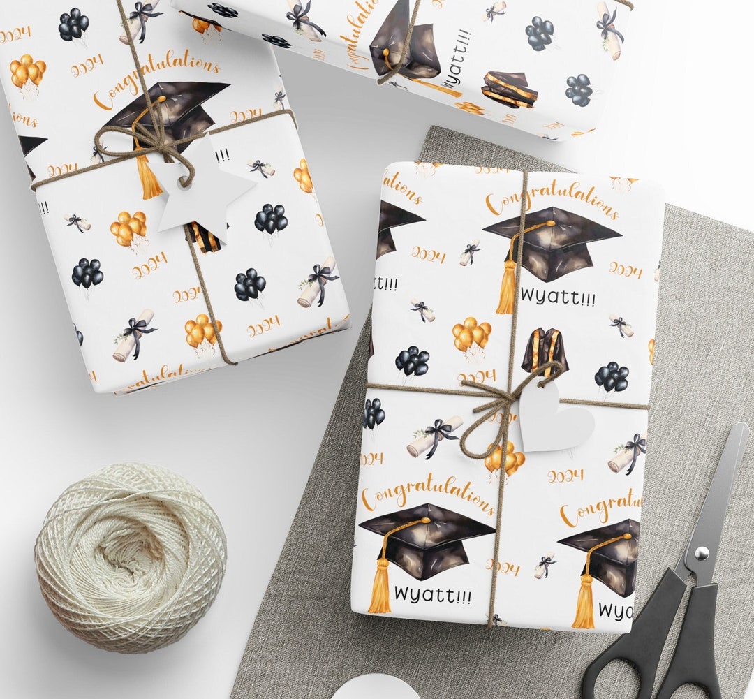 Personalized Graduation Wrapping Paper, Custom Graduation Wrapping ...