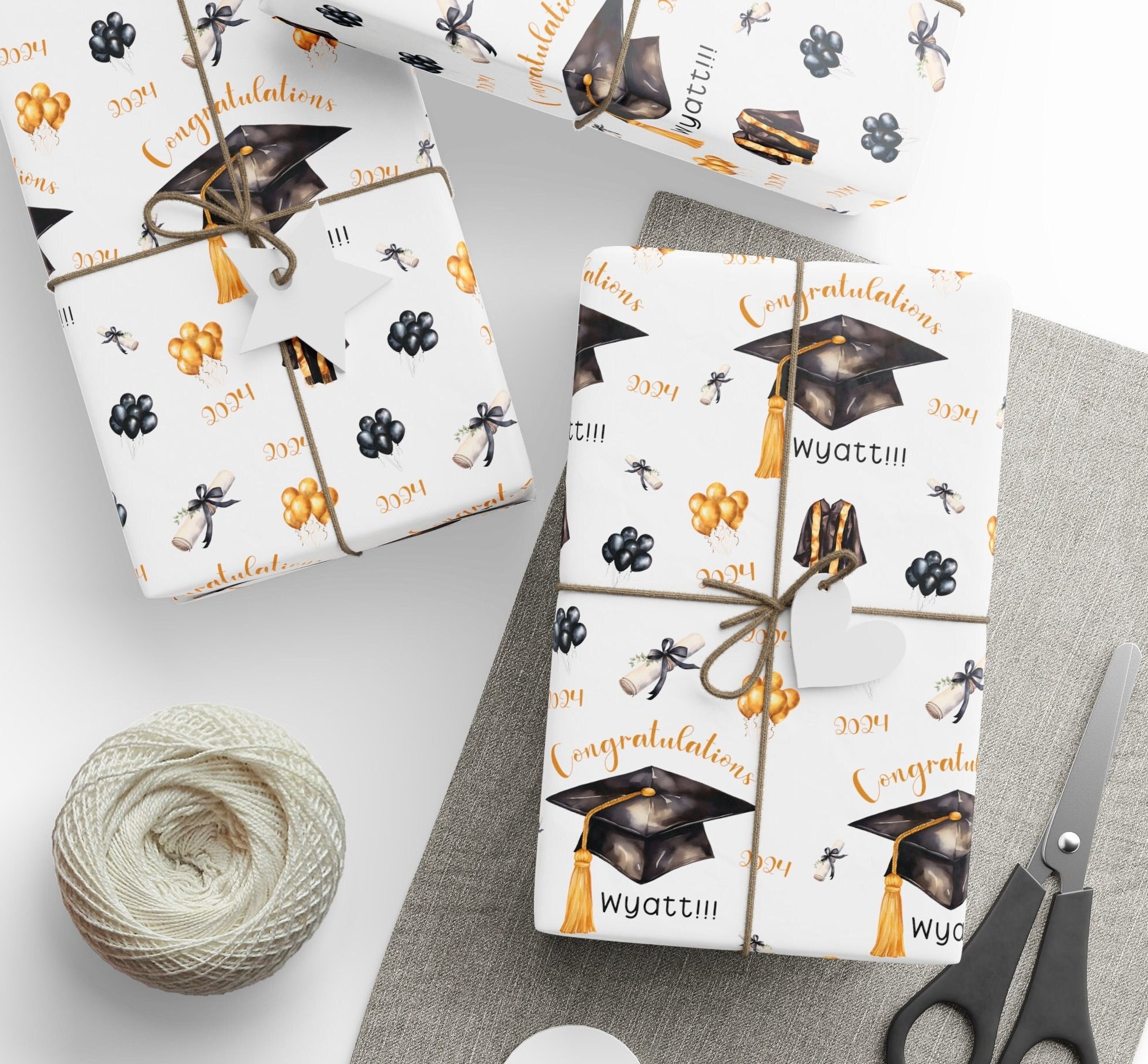Personalized Graduation Wrapping Paper, Custom Graduation Wrapping ...
