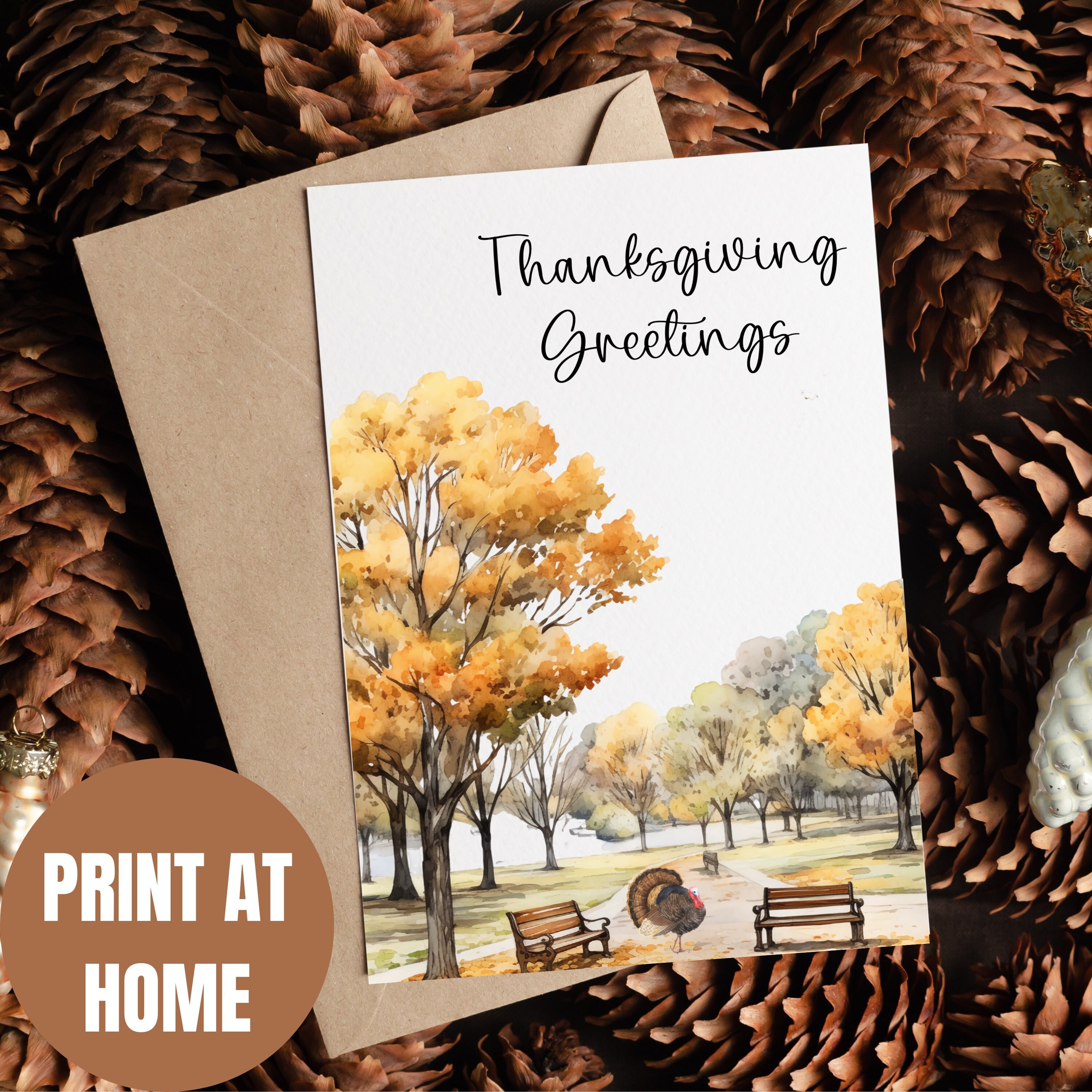 Printable Thanksgiving Greetings Digital Card, Digital Thanksgiving ...