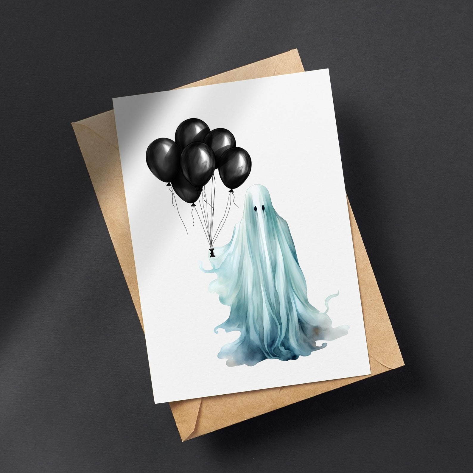 Printable Halloween Card, Printable Ghost Card, 5x7 Digital Card ...