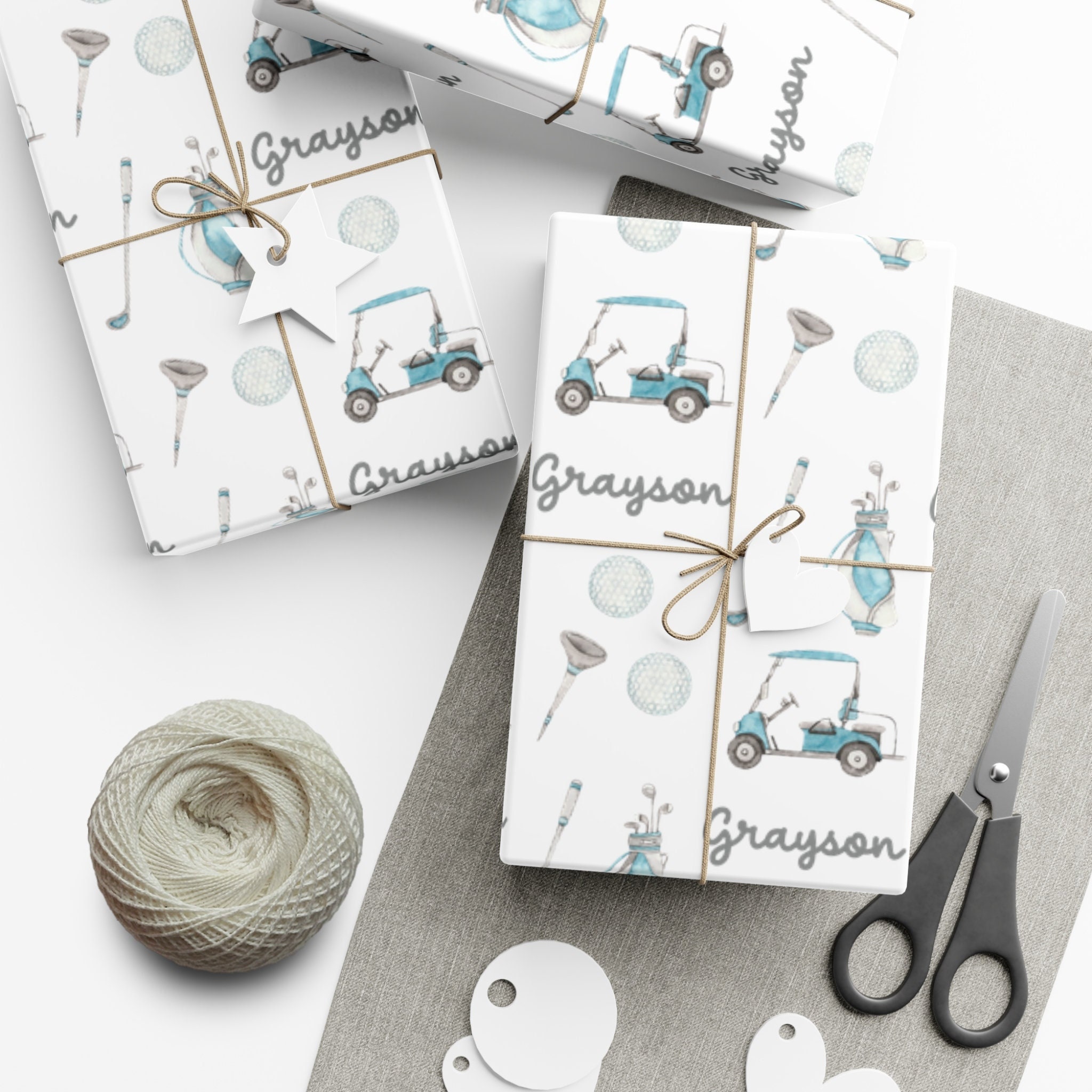 Personalized Golf Gift Wrap, Personalized Golf Wrapping Paper, Golfer ...