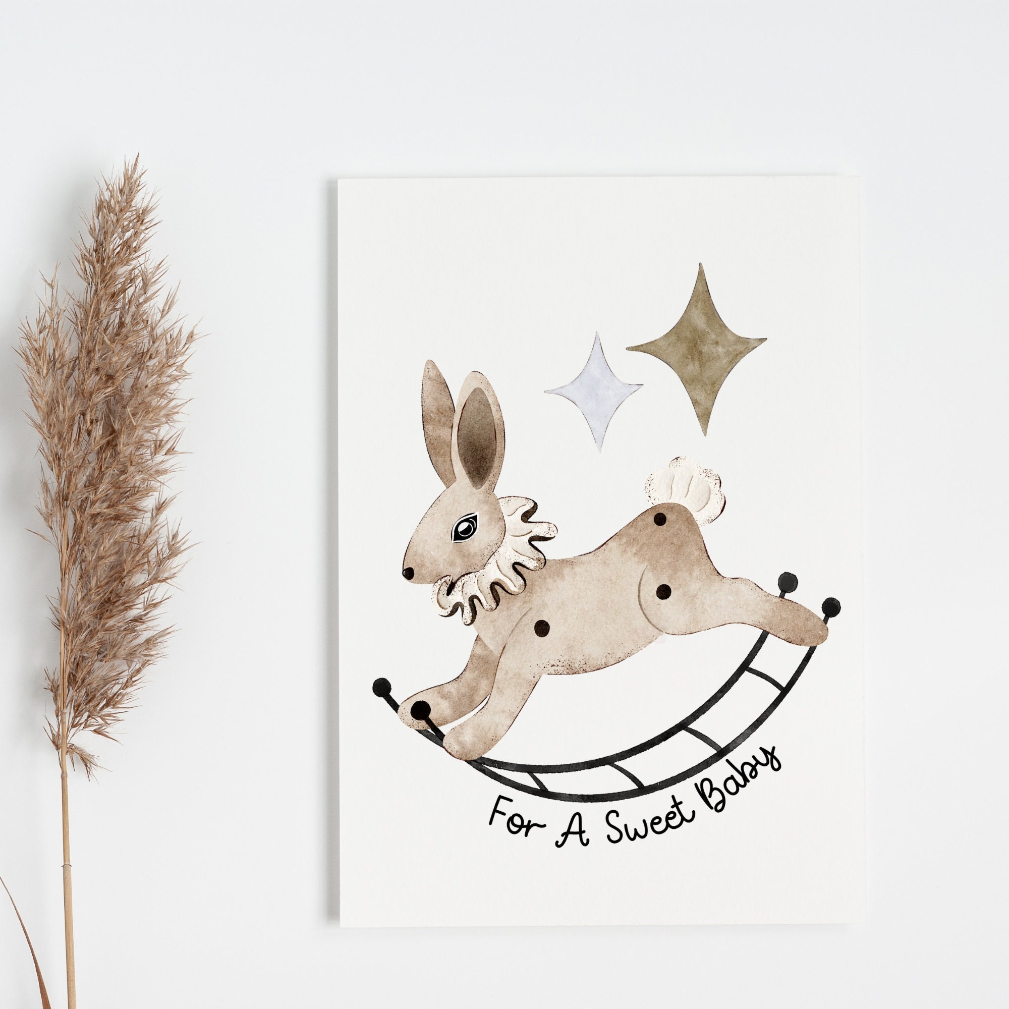 Printable Boho Gender-neutral Baby Shower Card, Digital Boho Baby ...