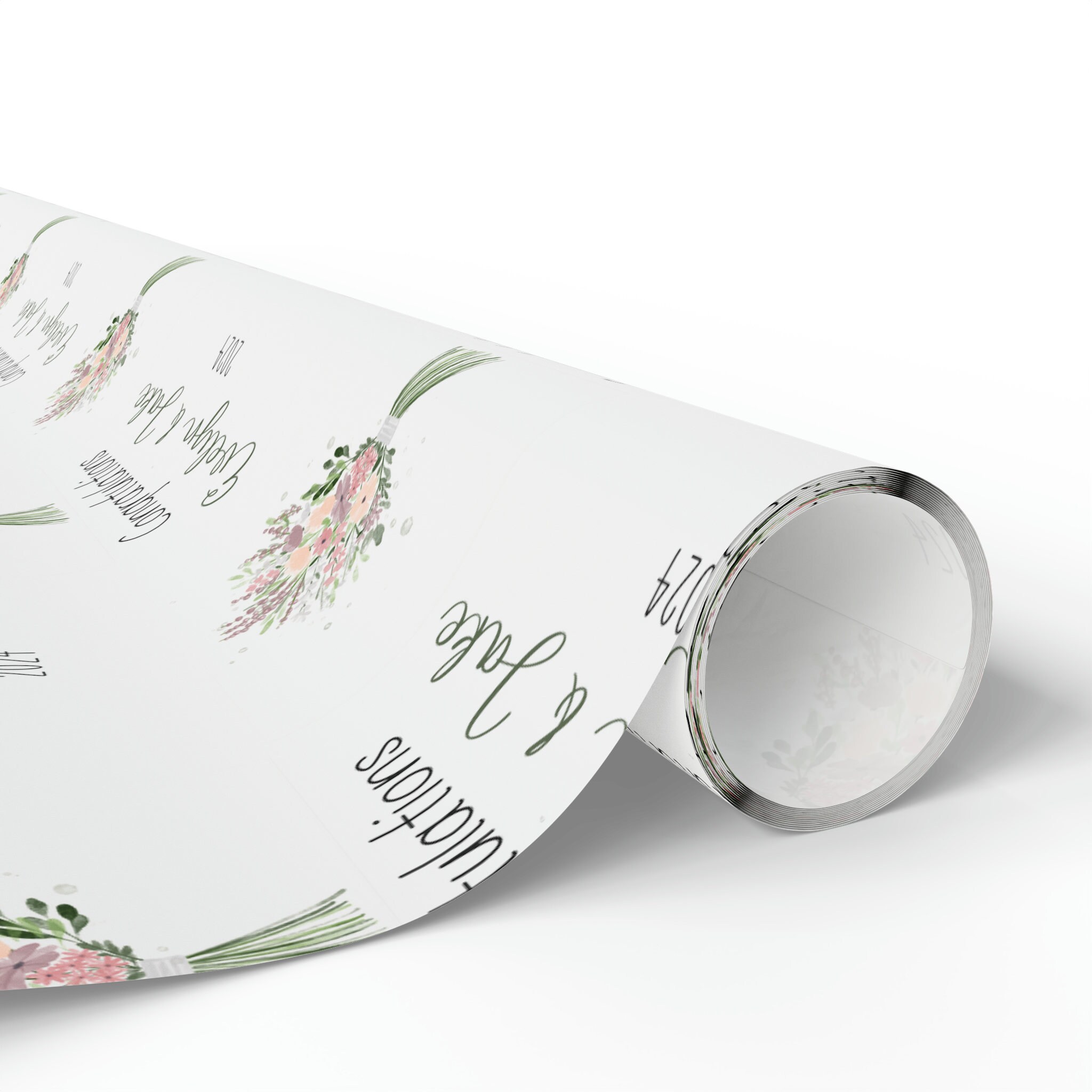 Personalized Wedding Shower Wrapping Paper, Custom Floral Wedding ...