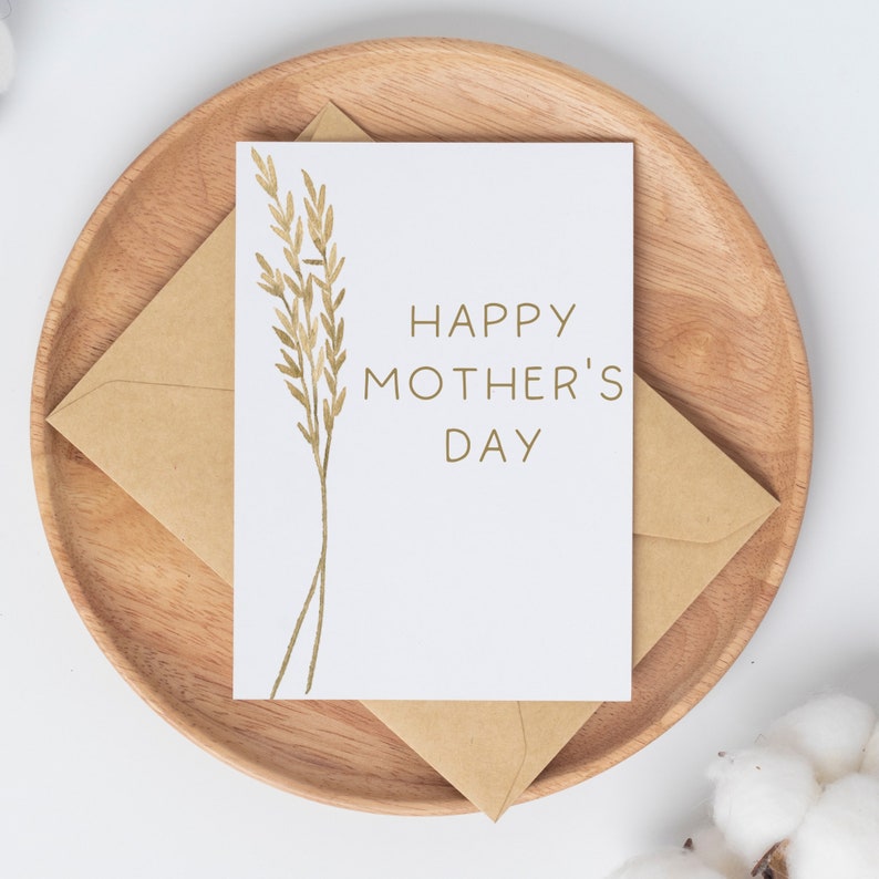 Printable Boho Wildflower Minimalist Digital Mother's Day - Etsy