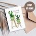 Printable Boho Cactus Digital Thank You Card Digital - Etsy