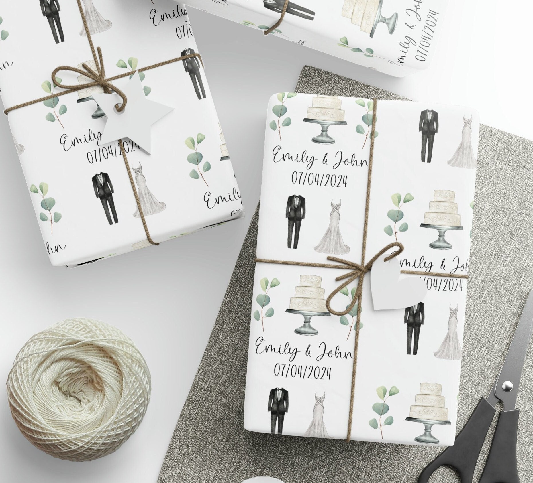 Personalized Wedding Wrapping Paper, Custom Bridal Shower Gift Wrap ...