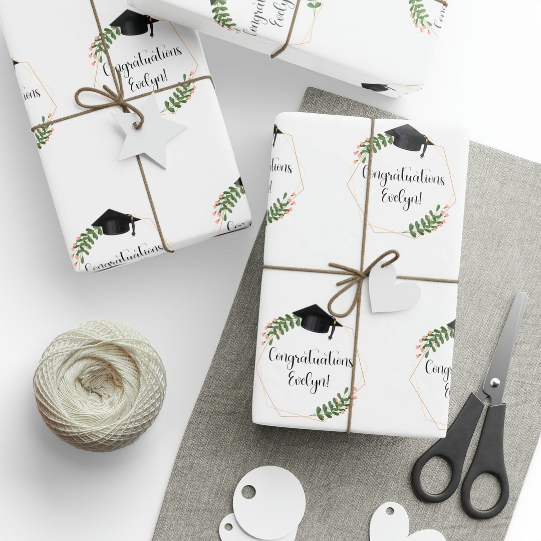 Personalized Graduation Wrapping Paper, Custom Graduation Wrapping ...