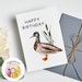 Printable Watercolor Duck Digital Birthday Card, Digital Printable Duck ...