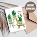 Printable Set of Four Boho House Plant and Cactus Digital Cards, 5x7 ...