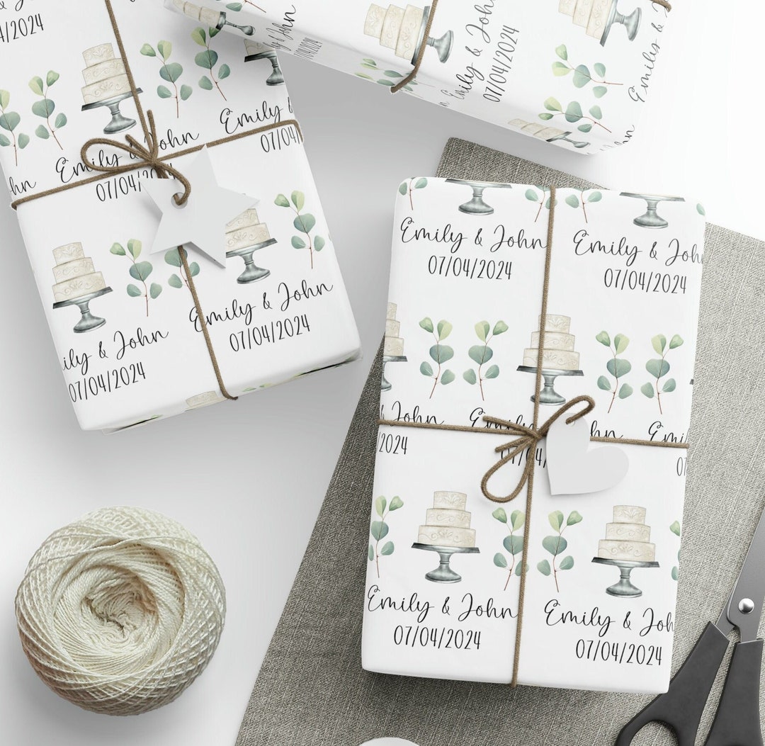 Personalized Wedding Shower Wrapping Paper, Custom Bridal Shower Gift ...