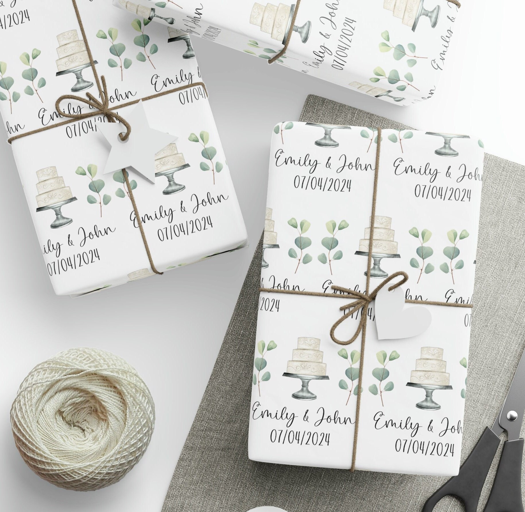 Personalized Wedding Shower Wrapping Paper, Custom Bridal Shower Gift ...