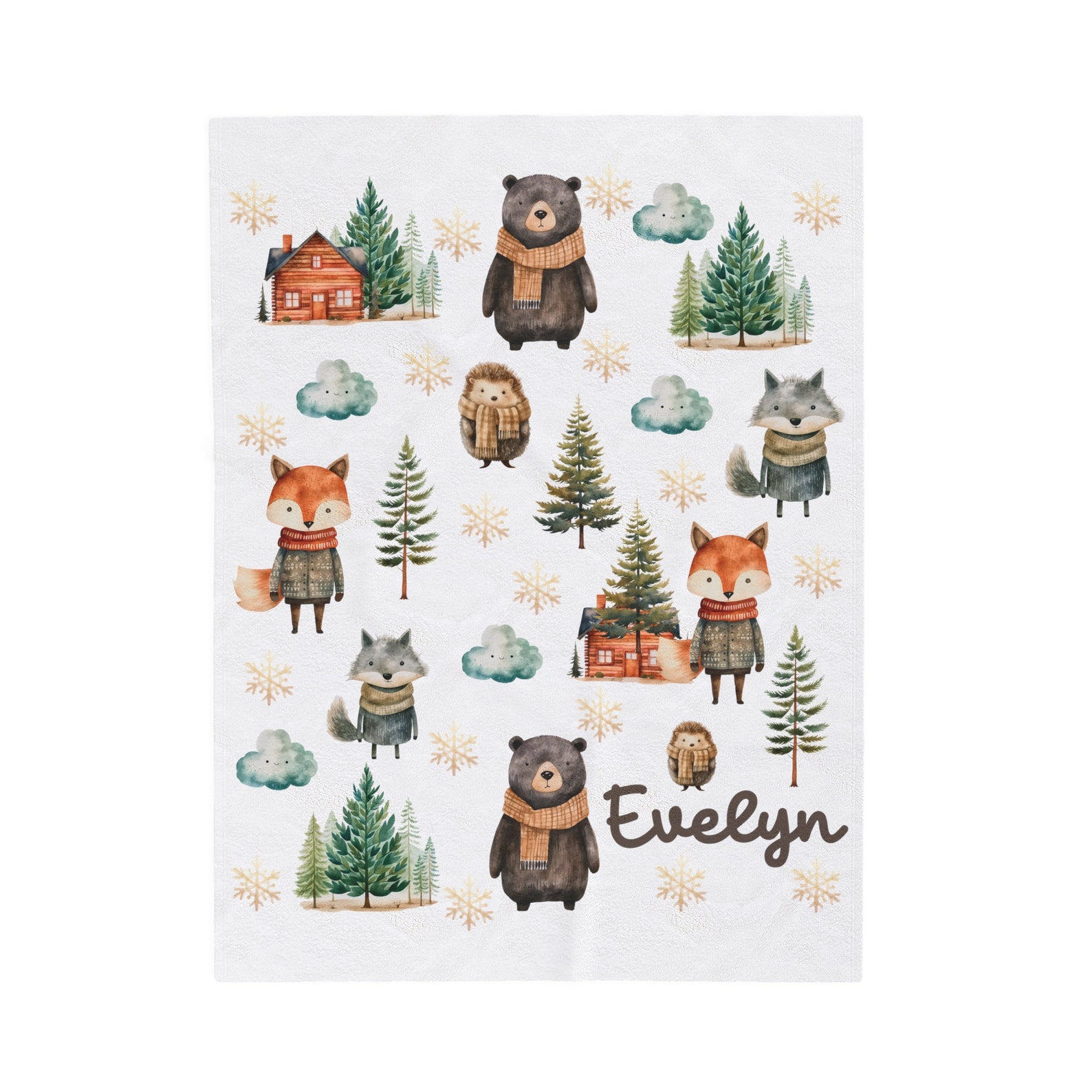 Personalized Cozy Woodland Animals Velveteen Plush Baby - Etsy