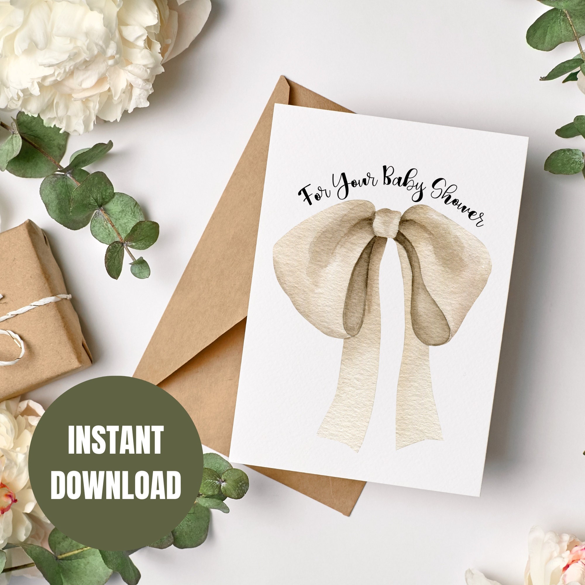 Printable Gender-neutral Baby Shower Card, Digital Baby Shower Card ...