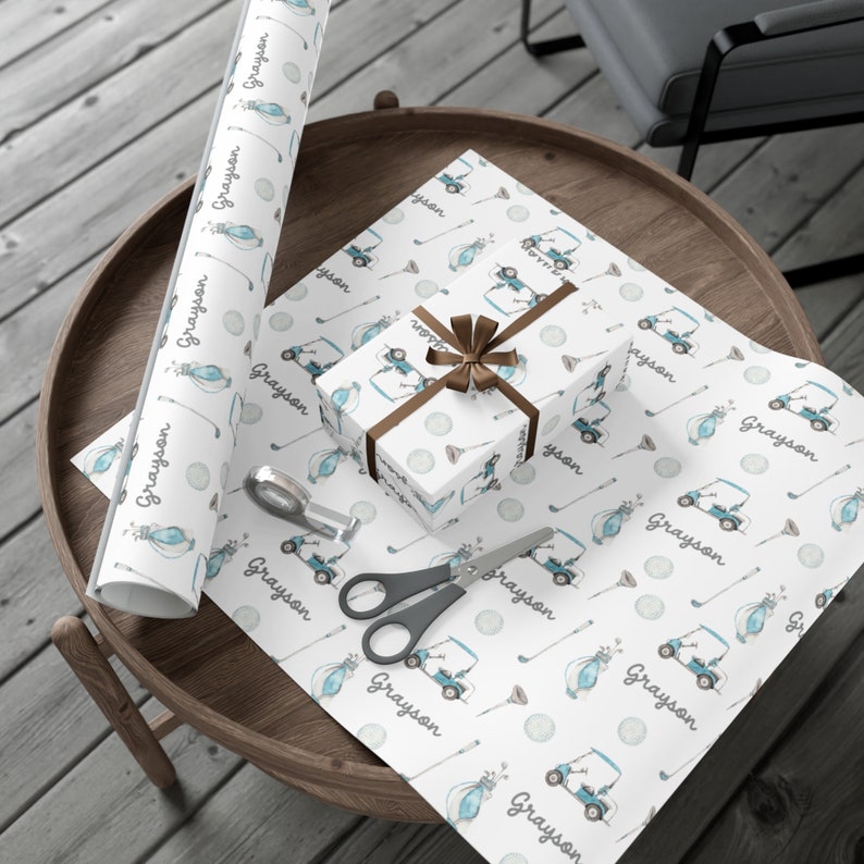 Personalized Golf Gift Wrap, Personalized Golf Wrapping Paper, Golfer ...