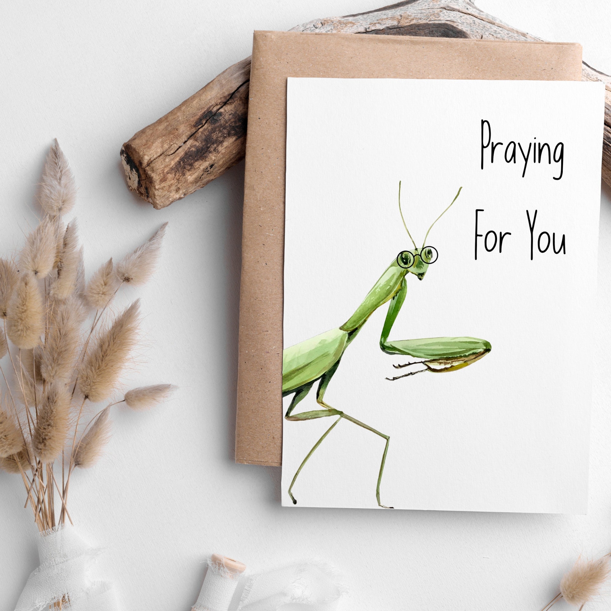 Printable Praying Mantis Digital Card, Praying for You Praying Mantis ...