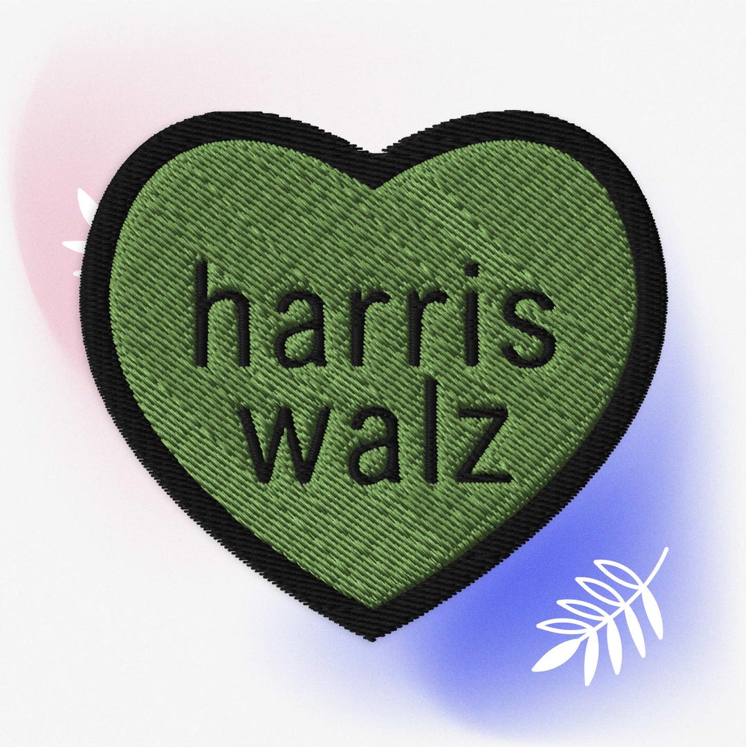 Harris Walz Brat Embroidered Patches - Etsy