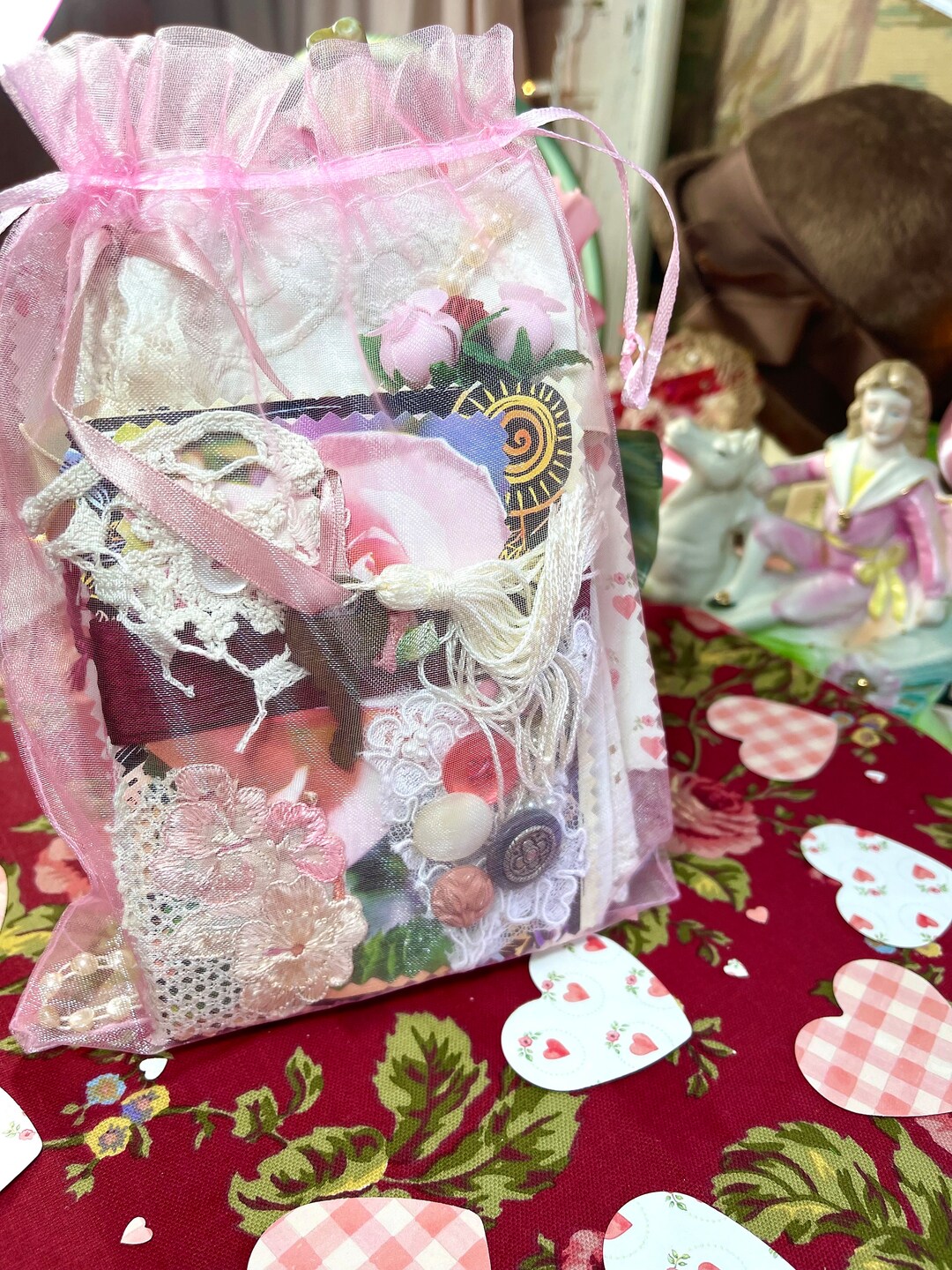 Vintage Valentine’s Gorgeous Antique Mix Fabric Bundles for Projects ...