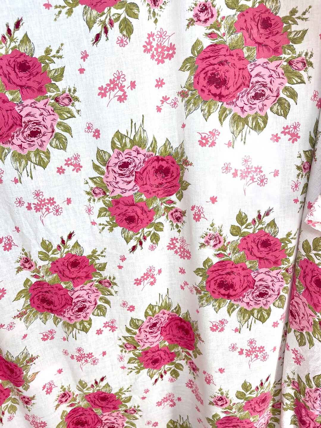 Adorable Vintage Bedspread Cabbage Roses and Ruffles Bed Coverlet for ...
