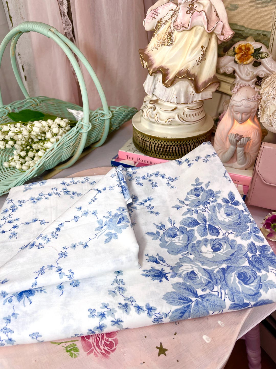 Pretty Laura Ashley Blue Floral Shower Curtain - Etsy