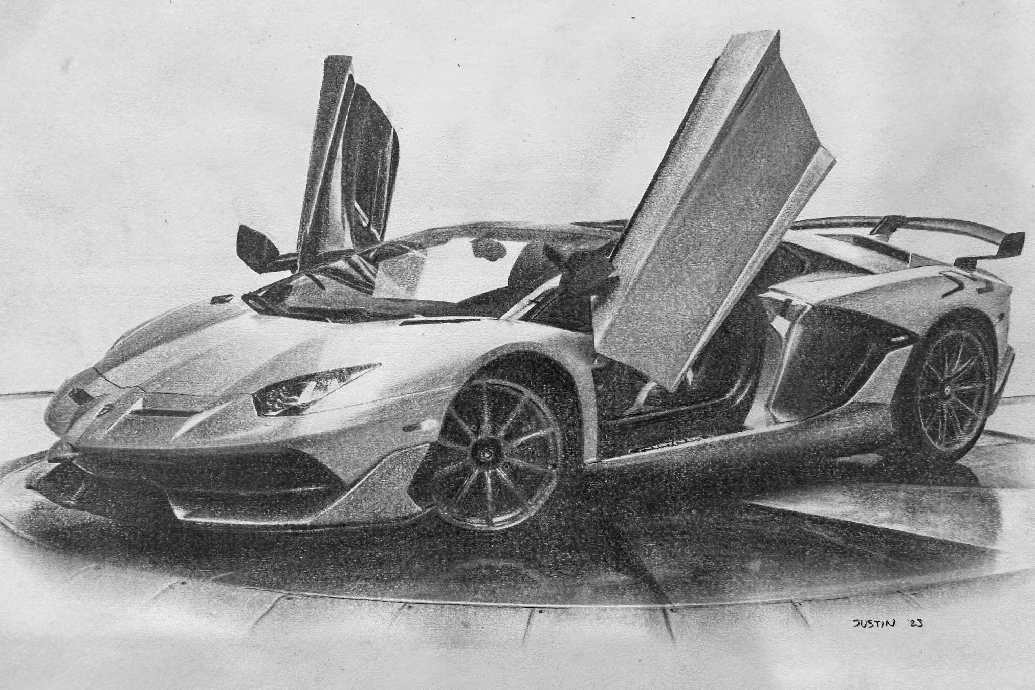 Lamborghini Aventador Drawings In Pencil