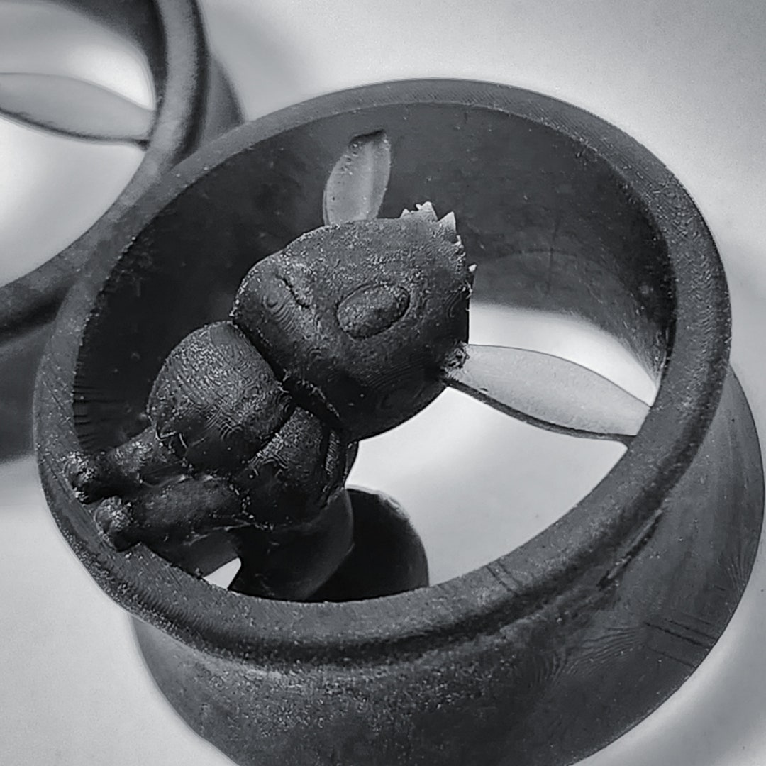 Anime Fox Tunnels, 3D Printed Plugs Double Flare for Stretched Gauged ...