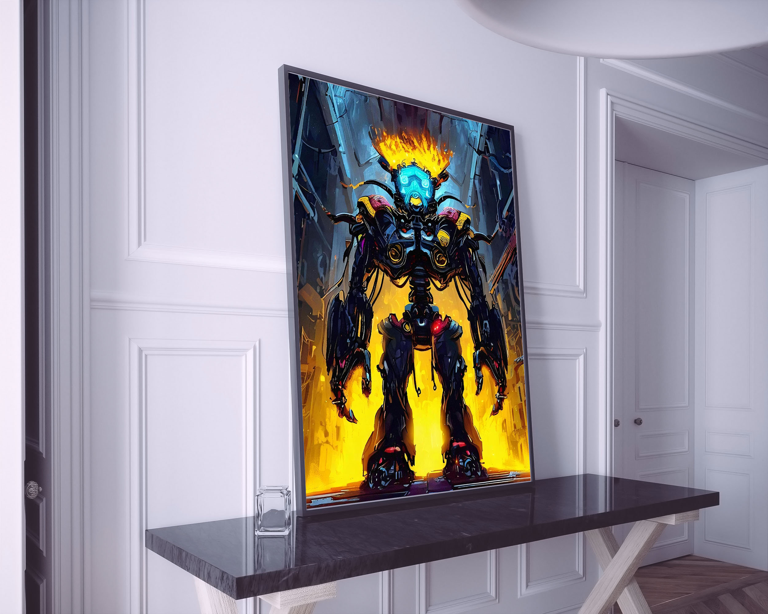 Scifi Cyberpunk Mech Cyber Mech Science Wall AI Digital Art Metaverse ...