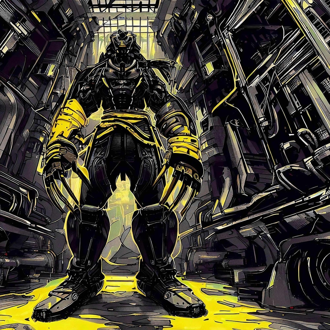 Scifi Cyberpunk Mech Cyber Mech Scifi Wall AI Digital Art Metaverse ...