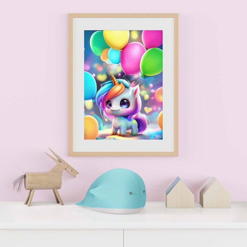 Kinderbild Einhorn | Kinderposter Einhorn | Poster Kinderbild ...