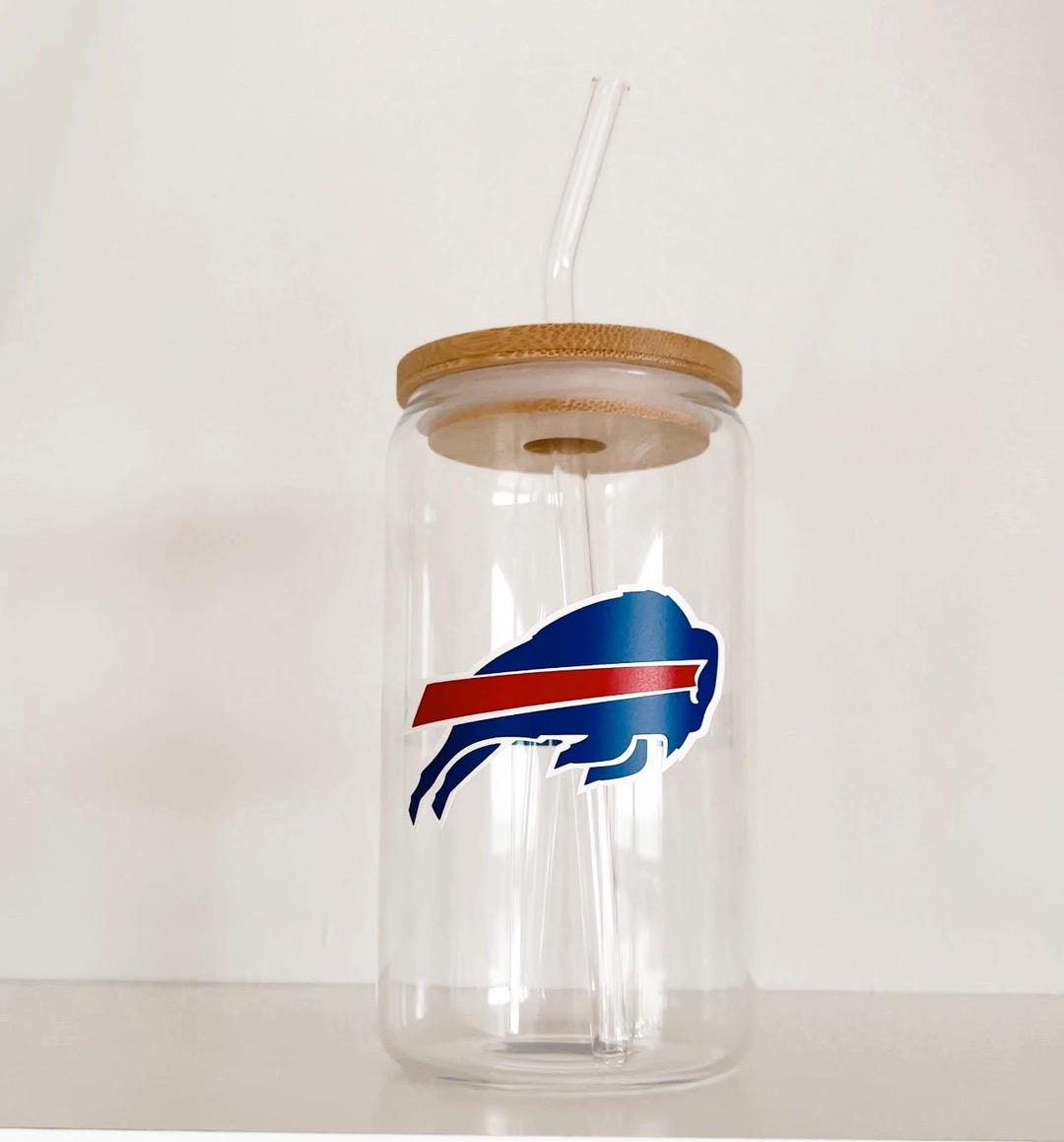 The Buffalo Bills Mafia: Glass Cup Mug or Beer With Bamboo Lid and ...
