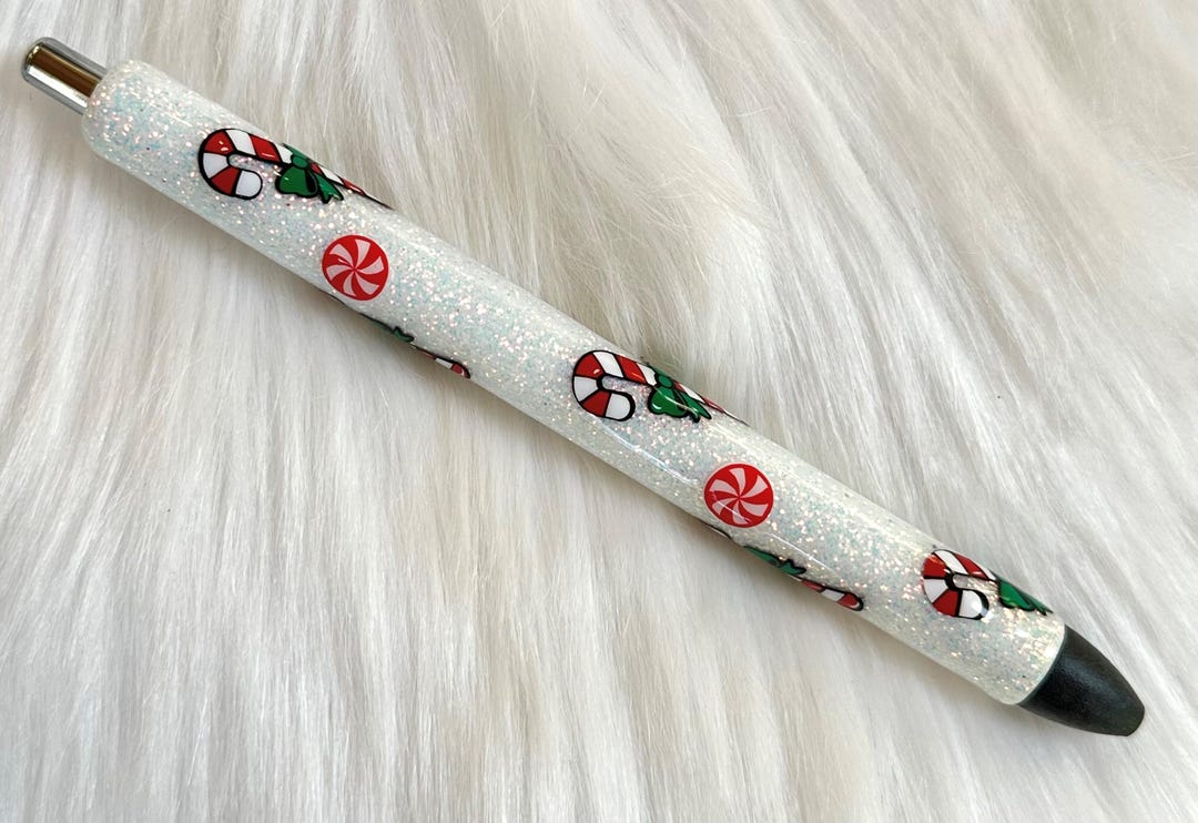 Candy Canes and Peppermint Inkjoy Gel Glitter Pen Handmade Holiday ...