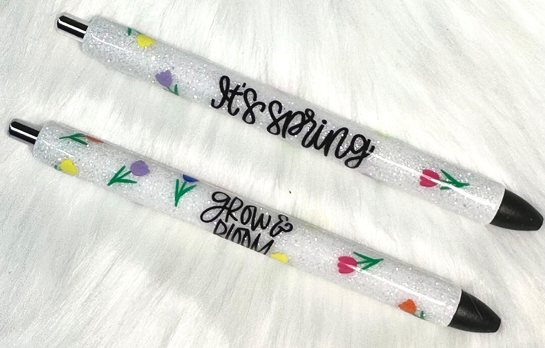 Spring Tulip Inkjoy Gel Glitter Pens Handmade Gift Floral "it’s Spring ...