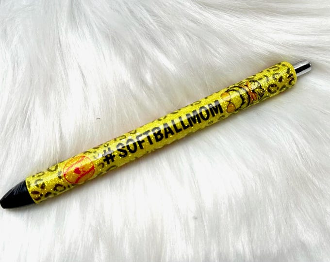 Softball Mom Custom Inkjoy Glitter Gel Pen | Softball Mom Gift ...