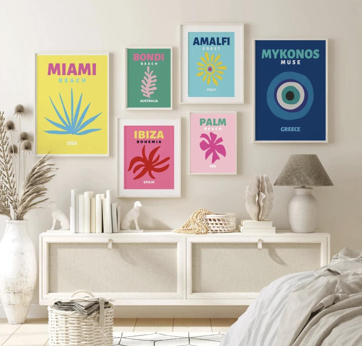Set of 6 Famous Travel Places Prints - Iconic 'travel' Line Covers ...