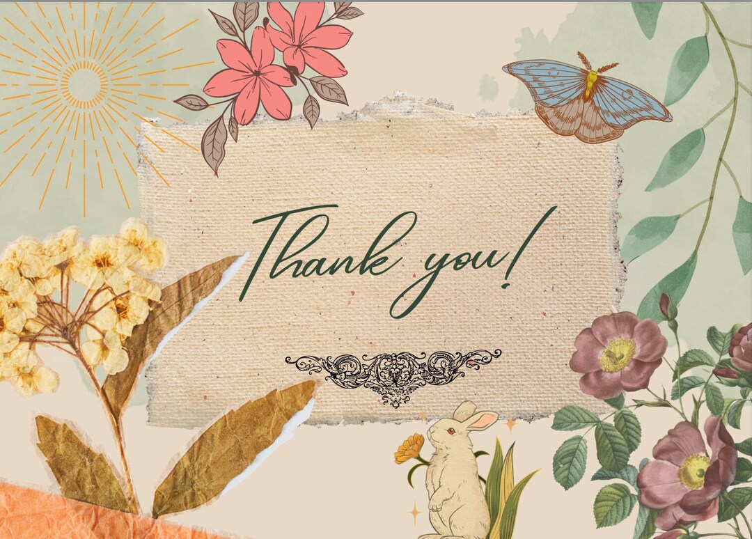 Spring Floral Thank You Card for Any Occasion - Etsy