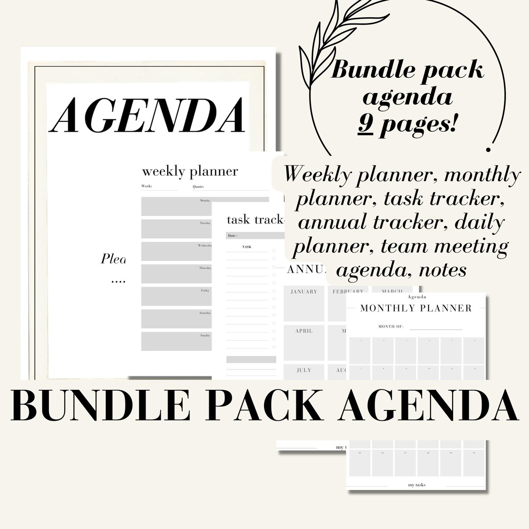Ultimate Printable Planner-agenda | Monthly, Weekly, Annually and Daily ...