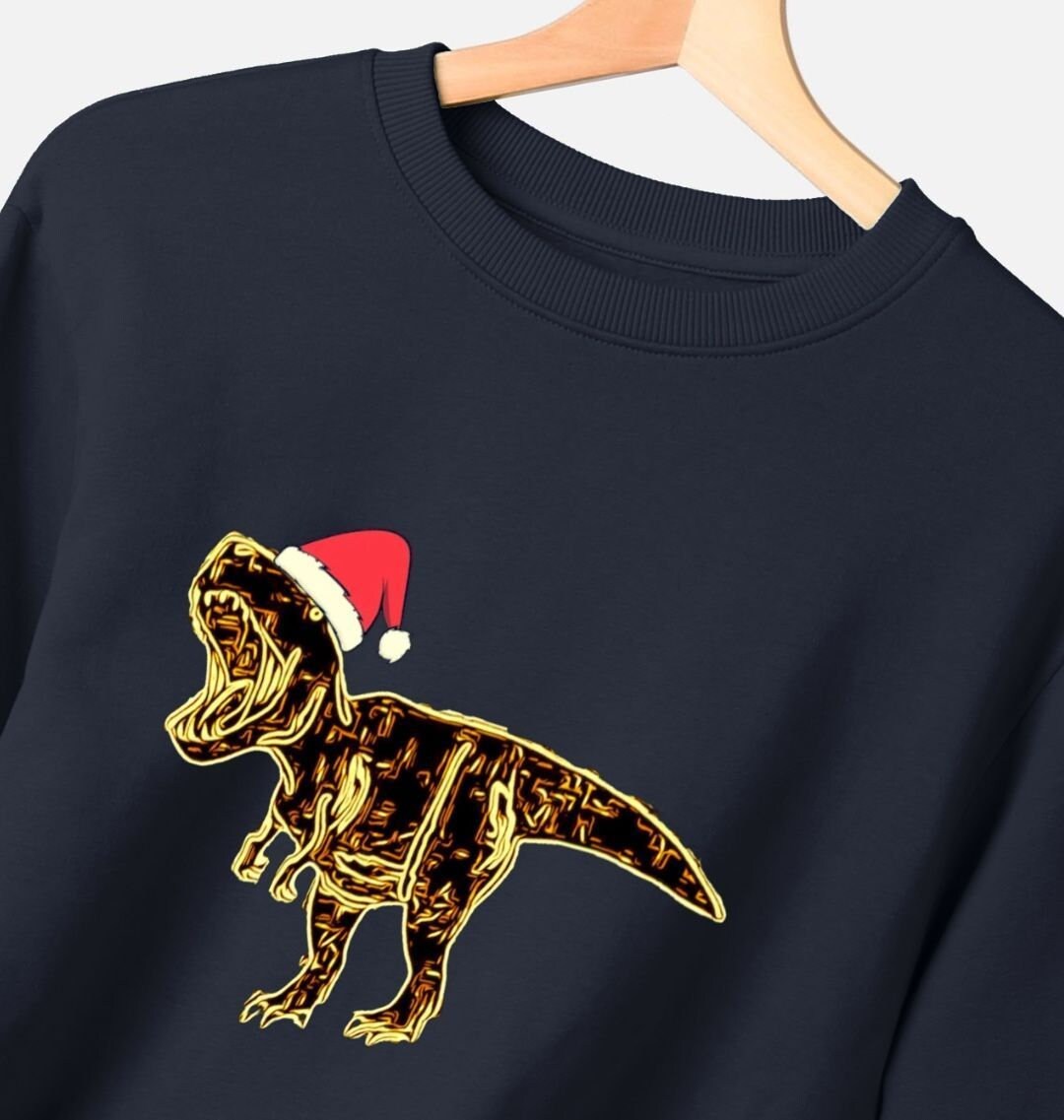 Gold Neon T Rex Christmas Jumper - Etsy