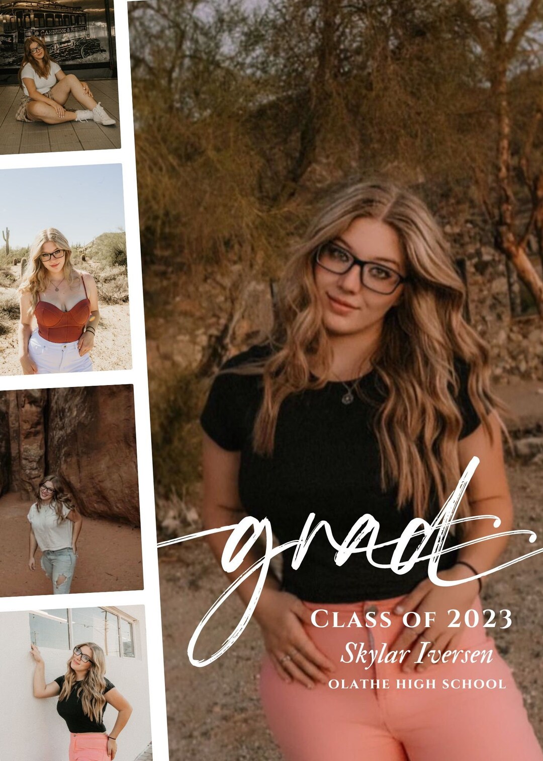 Photo Booth Strip Template, Graduation Card Canva, 100% Editable - Etsy