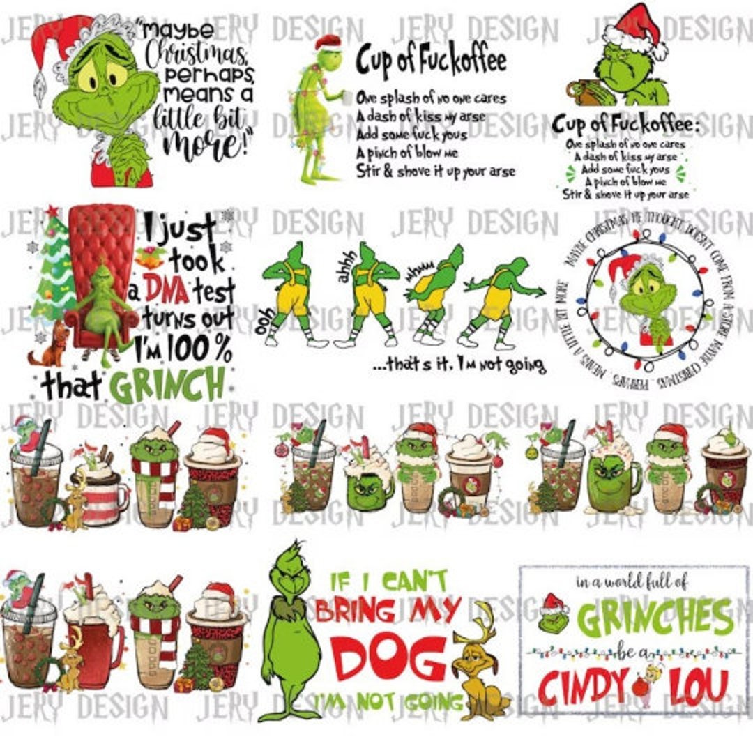 Grinc PNG Files Bundle Holiday Designs Grinc Tshirt - Etsy