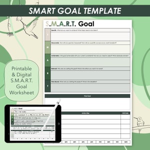 SMART Goal Template, Goal Setting Worksheet, Printable/digital PDF ...