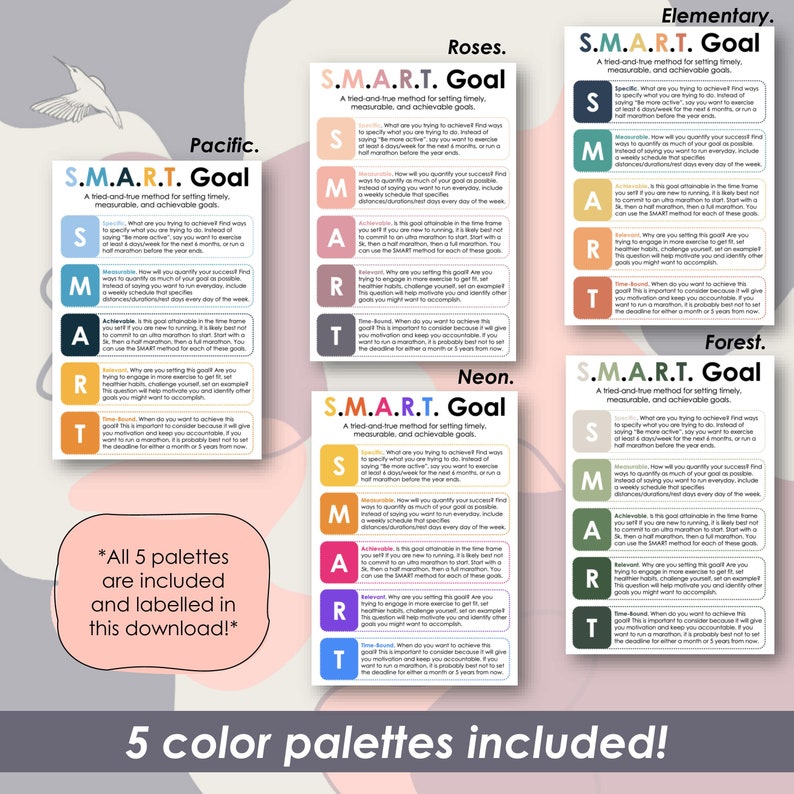SMART Goal Template, Goal Setting Worksheet, Printable/digital PDF ...