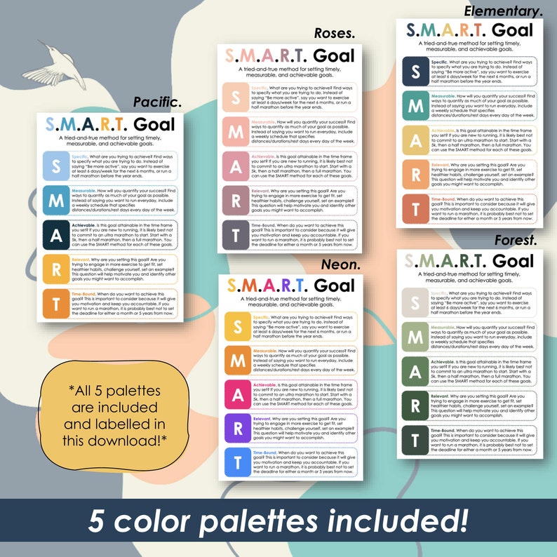 SMART Goal Template, Goal Setting Worksheet, Printable/digital PDF ...