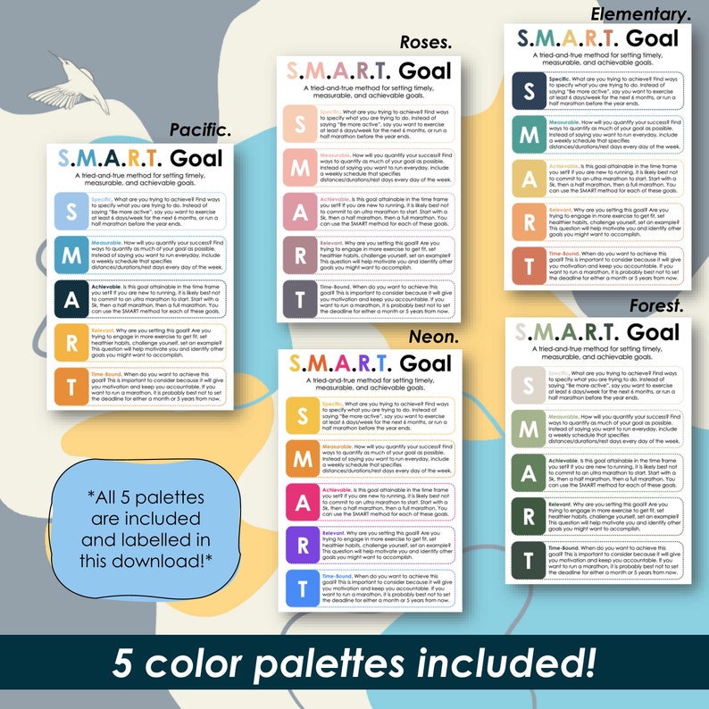 SMART Goal Template Goal Setting Worksheet Printable/digital - Etsy